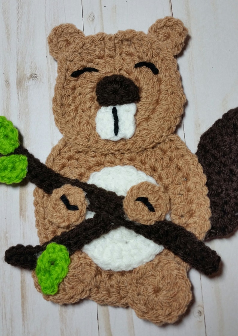 Beaver Applique / Crochet Beaver Applique / Pre-made Beaver - Etsy