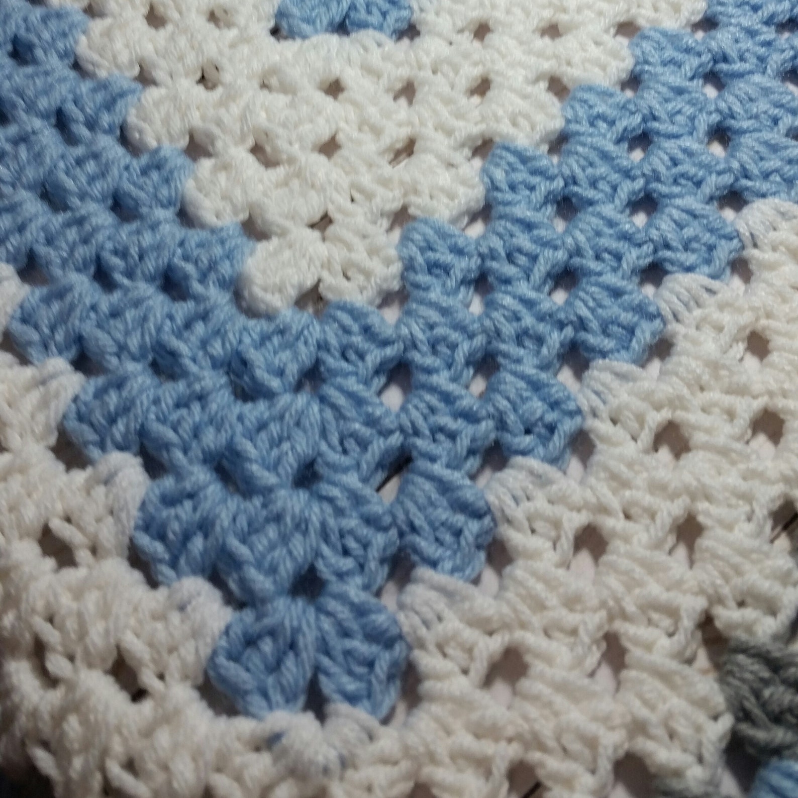 Blue and White With Grey Border Blanket / Baby Blanket / Lap - Etsy