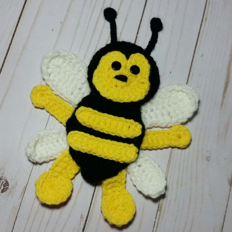 Bumble Bee Applique / Crochet Bee Applique / Pre-made Ready to - Etsy