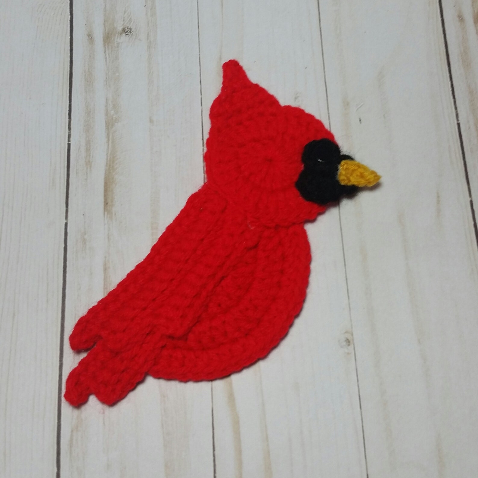 Red Cardinal Applique Crochet Red Cardinal Applique Pre-made - Etsy