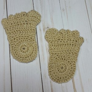 Footprints Applique / Crochet Feet Applique / Pre-made Applique / Ready ...