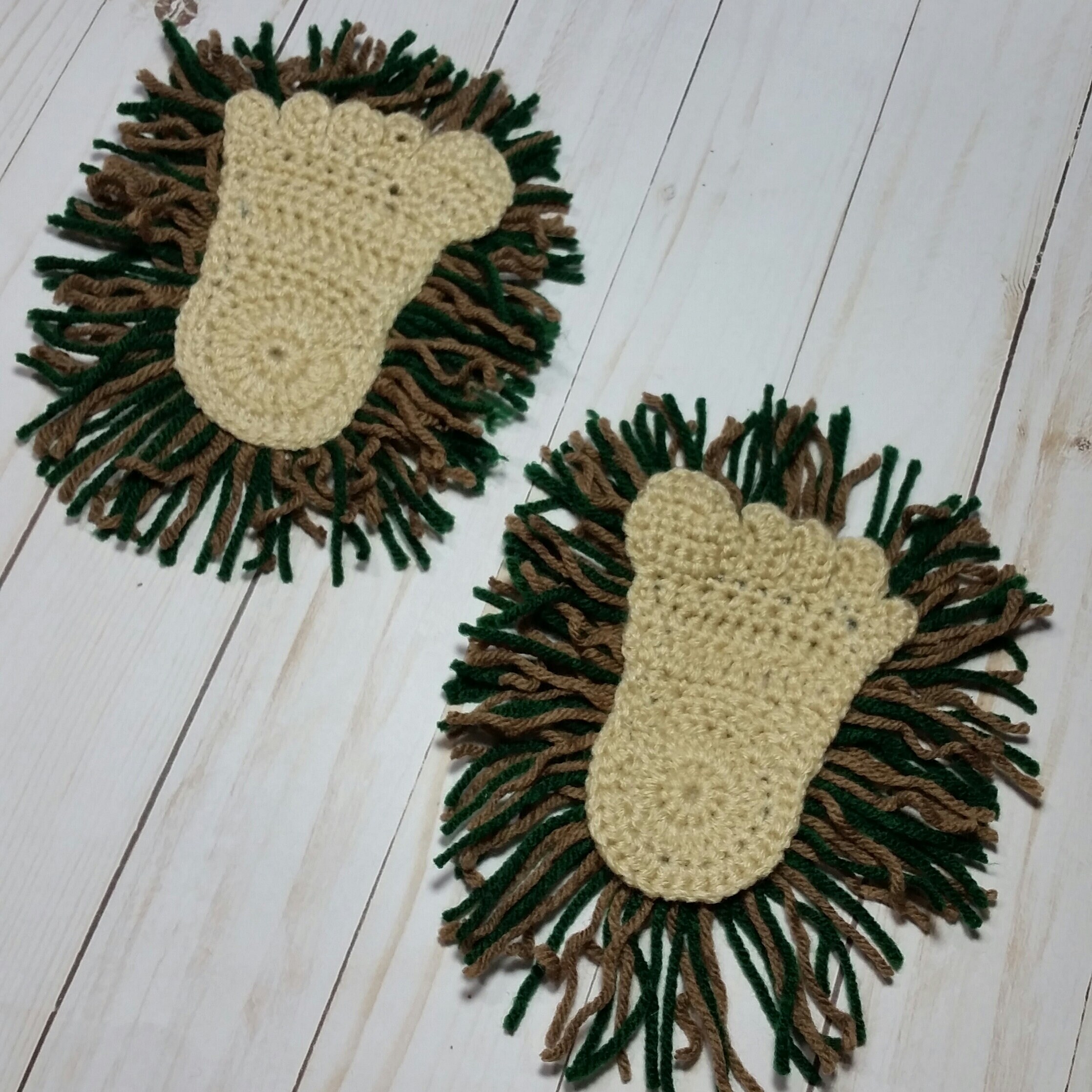 Bigfoot Footprints Applique / Crochet Bigfoot Footprint - Etsy