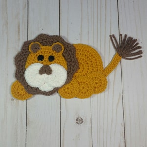 Lion Applique / Gold With Brown Accents / Premade Ready to Use Applique ...