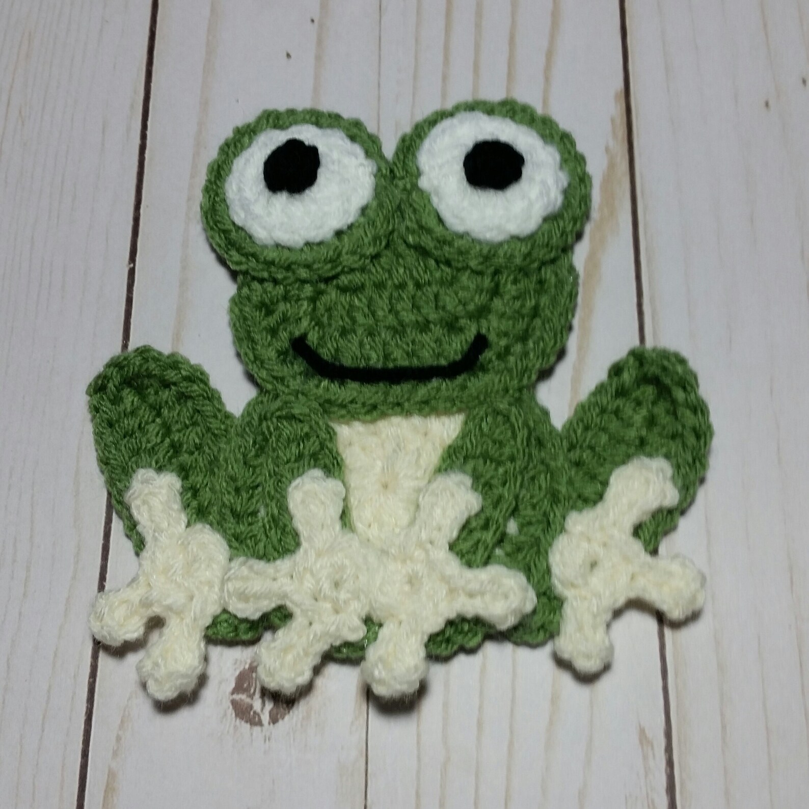 Frog Applique / Crochet Frog Applique / Pre-made Ready to Use - Etsy