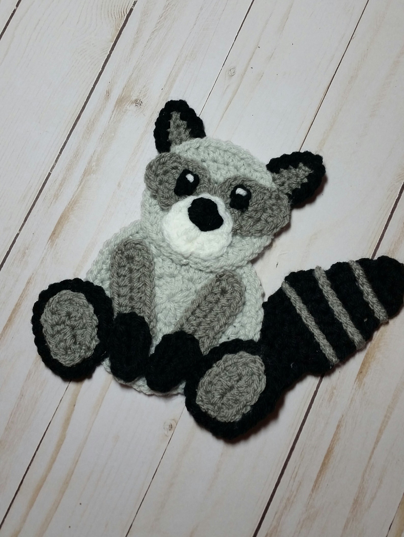 Raccoon Applique / Crochet Raccoon Applique / Pre-made Raccoon | Etsy