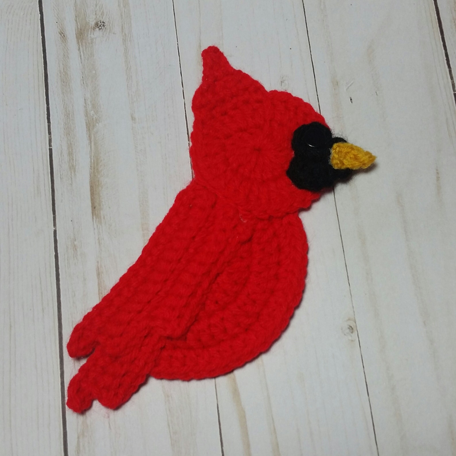 Red Cardinal Applique Crochet Red Cardinal Applique Pre-made - Etsy