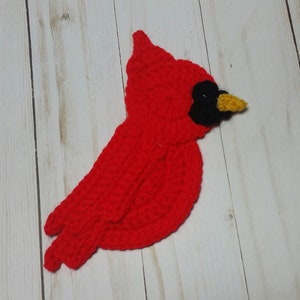 Red Cardinal Applique / Crochet Red Cardinal Applique / Pre-made Ready ...
