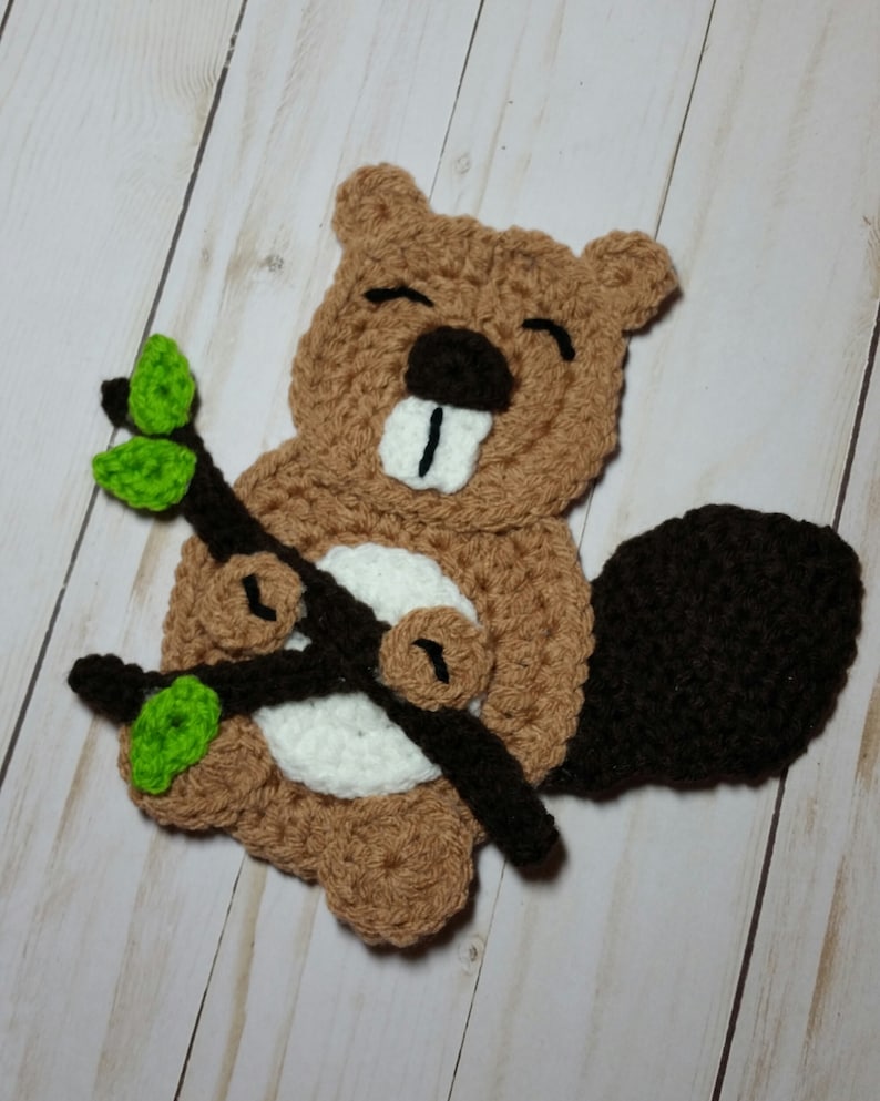 Beaver Applique / Crochet Beaver Applique / Pre-made Beaver - Etsy