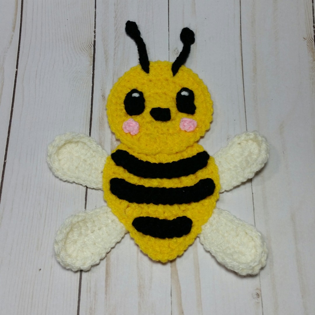 Bee Applique / Crochet Bee Applique / Pre-made Ready to Use Applique ...