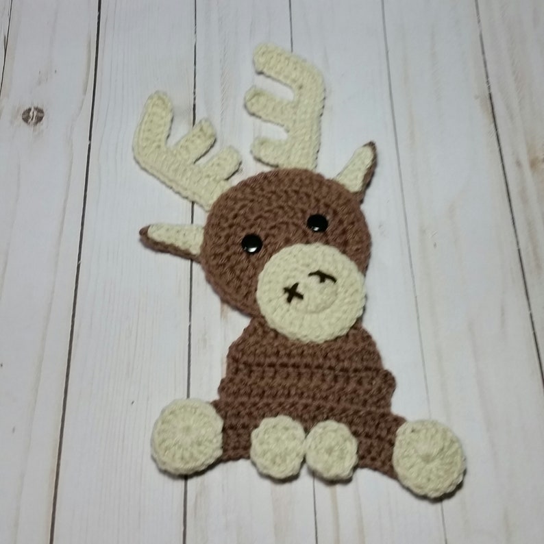 Moose Applique / Light Brown Moose Applique / Crocheted Moose - Etsy
