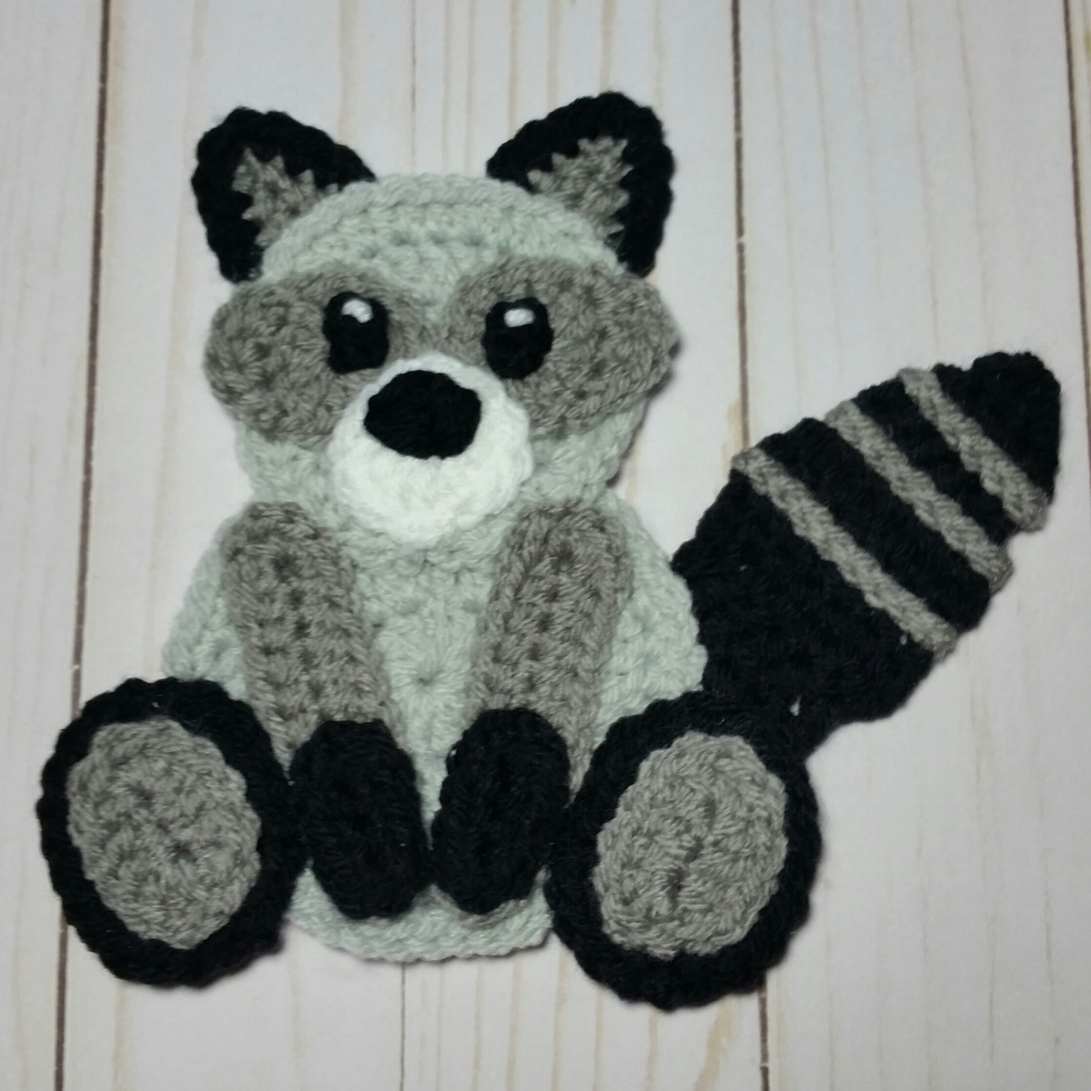 Raccoon Applique Crochet Raccoon Applique Pre-made Applique - Etsy