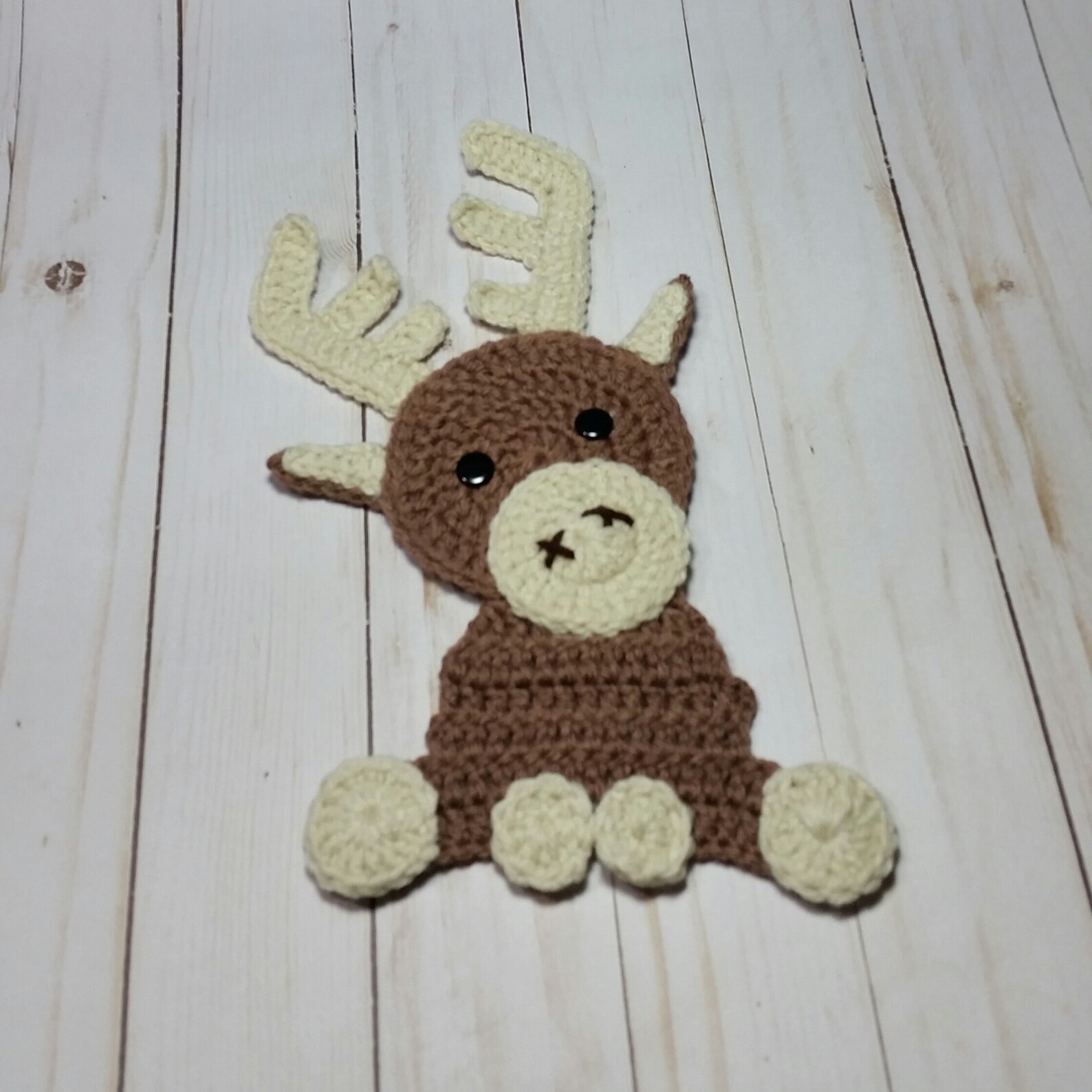Moose Applique / Light Brown Moose Applique / Crocheted Moose - Etsy
