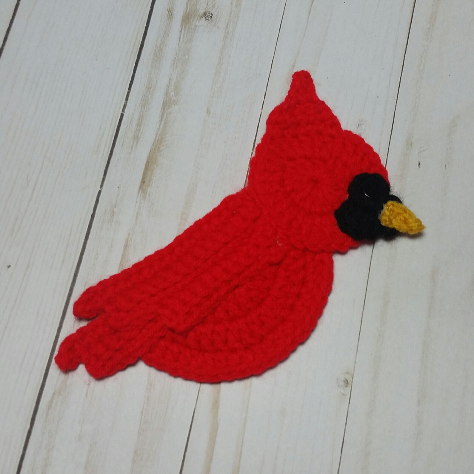 Red Cardinal Applique Crochet Red Cardinal Applique Pre-made - Etsy