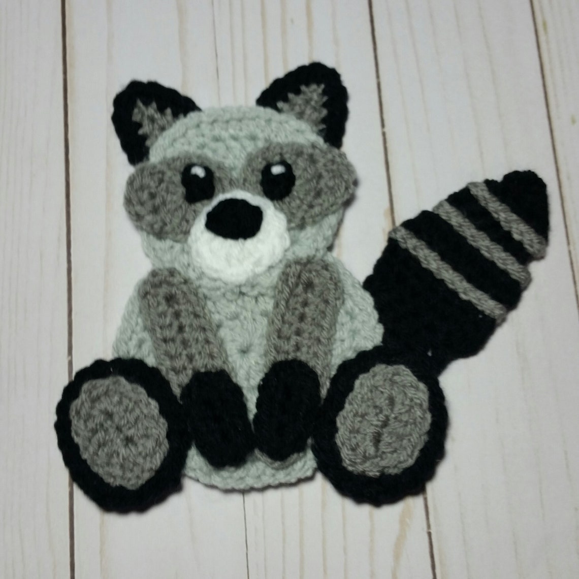 Raccoon Applique Crochet Raccoon Applique Pre-made Applique - Etsy