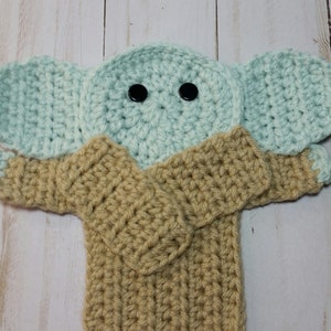 Alien Applique / Alien in Robe Applique / Crochet Applique / Premade ...