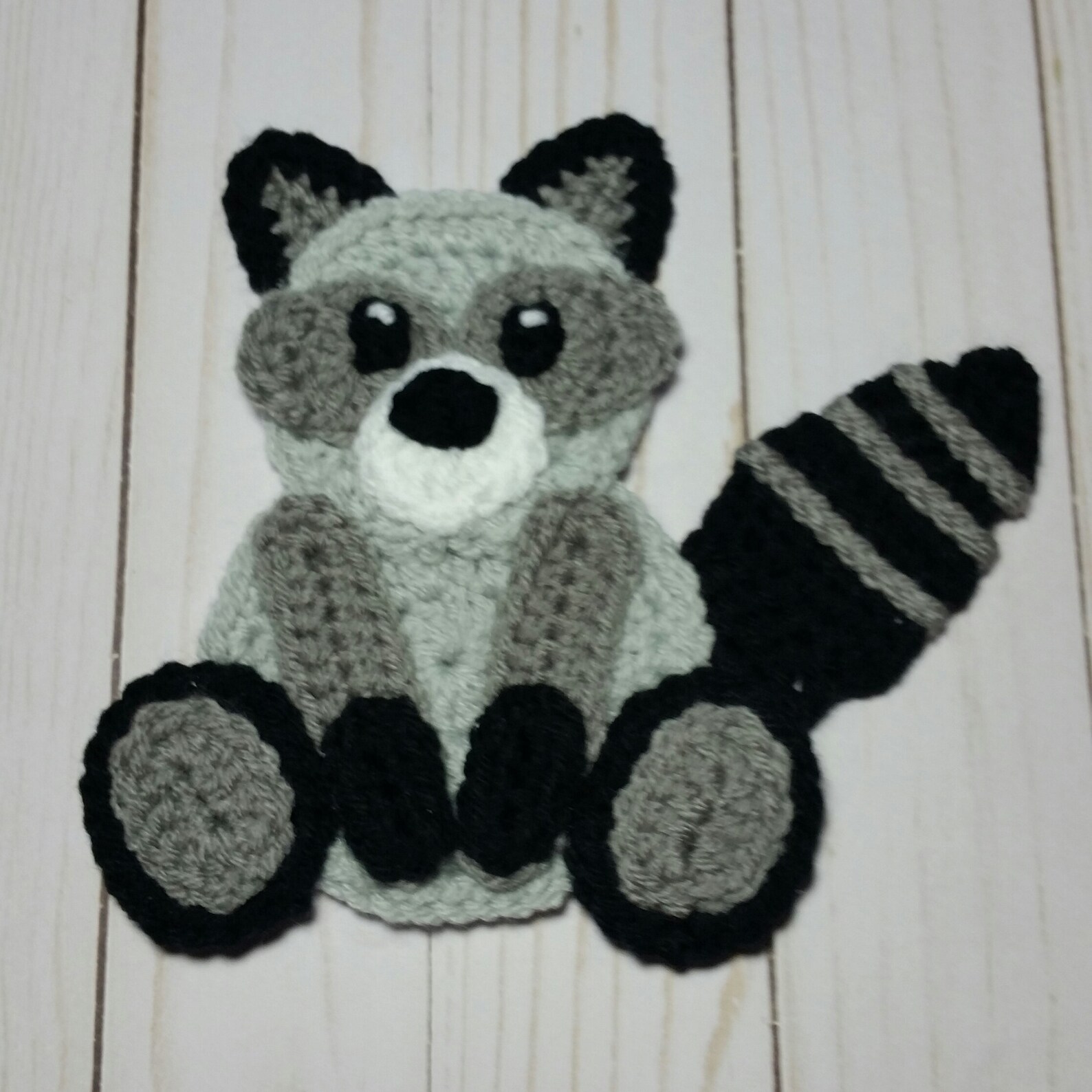 Raccoon Applique Crochet Raccoon Applique Pre-made Applique - Etsy