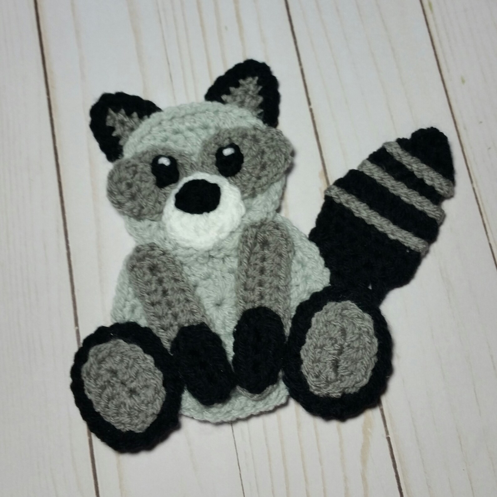 Raccoon Applique Crochet Raccoon Applique Pre-made Applique - Etsy