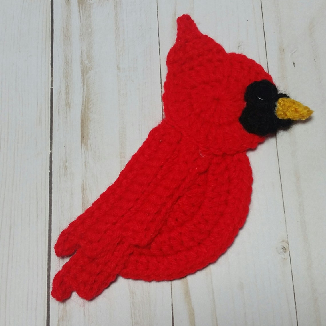 Red Cardinal Applique Crochet Red Cardinal Applique Pre-made - Etsy