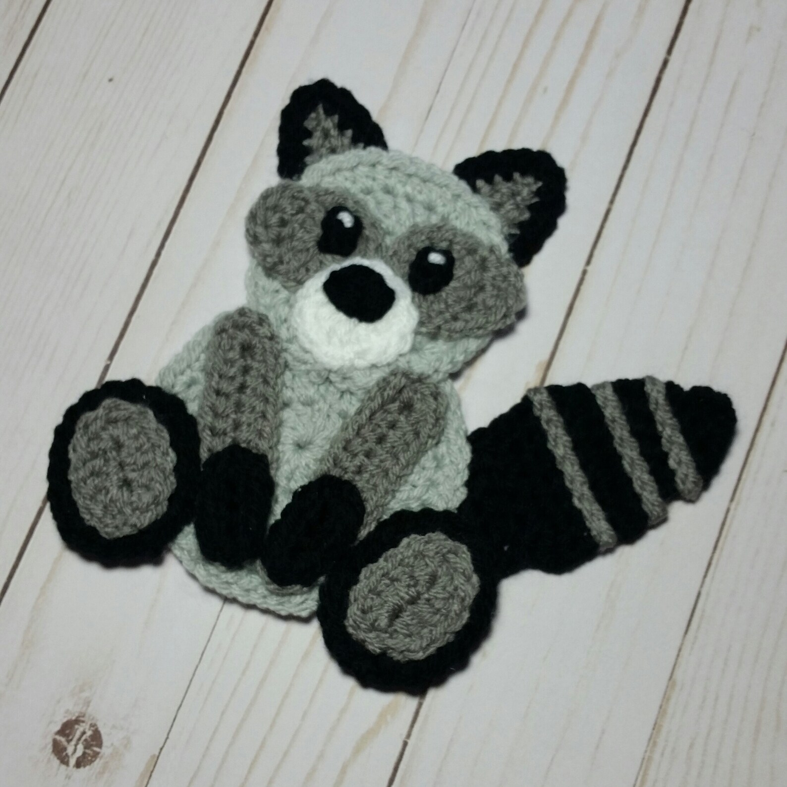 Raccoon Applique Crochet Raccoon Applique Pre-made Applique - Etsy