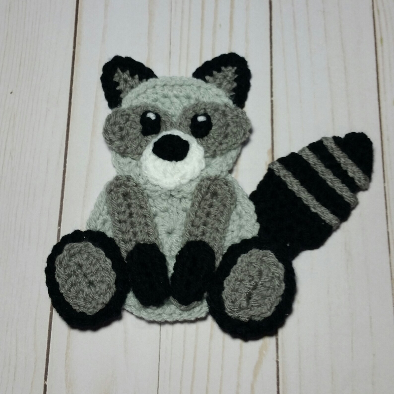 Raccoon Applique Crochet Raccoon Applique Pre-made Applique - Etsy