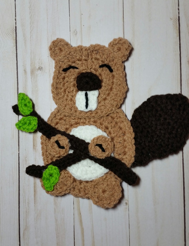 Beaver Applique / Crochet Beaver Applique / Pre-made Beaver - Etsy