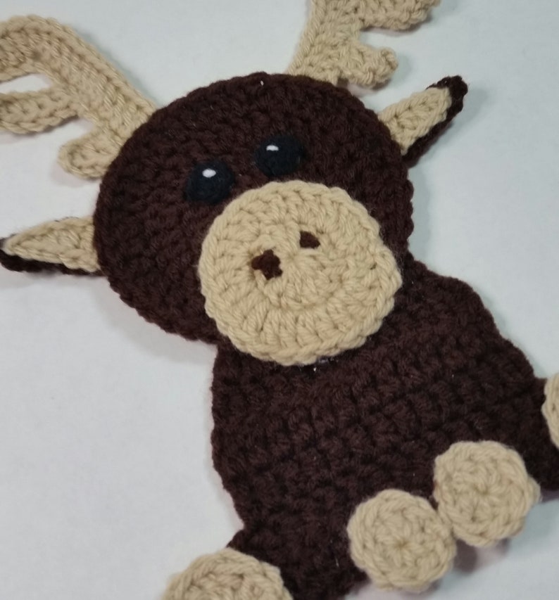 Moose Applique / Crochet Baby Moose Applique / Premade Moose | Etsy