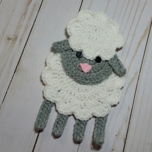 Lamb Applique / Crochet Lamb Applique / Premade Ready to Use Applique ...