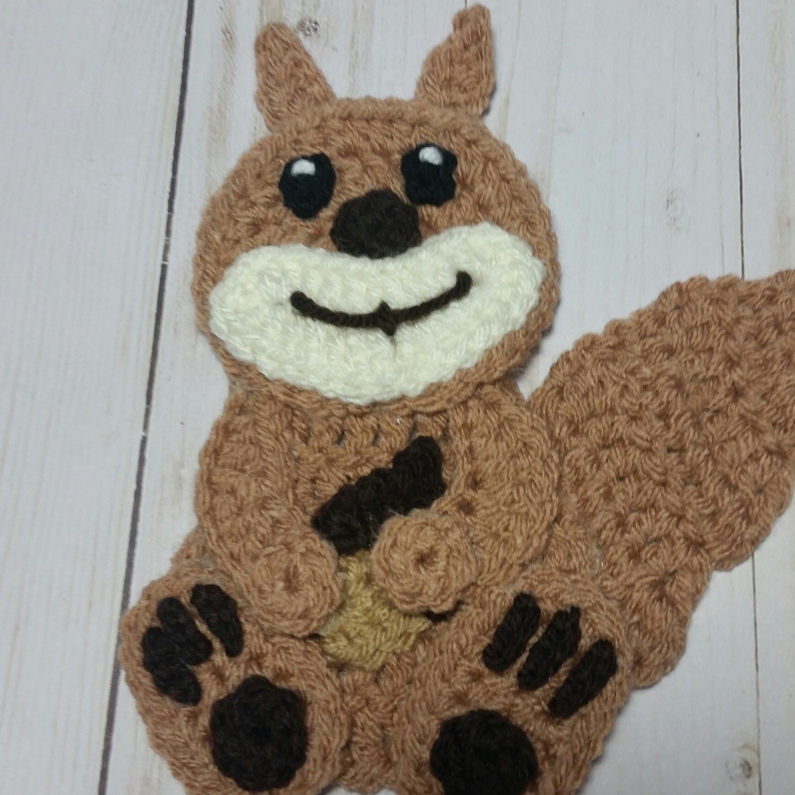 Squirrel Applique Crochet Squirrel Applique Pre-made - Etsy