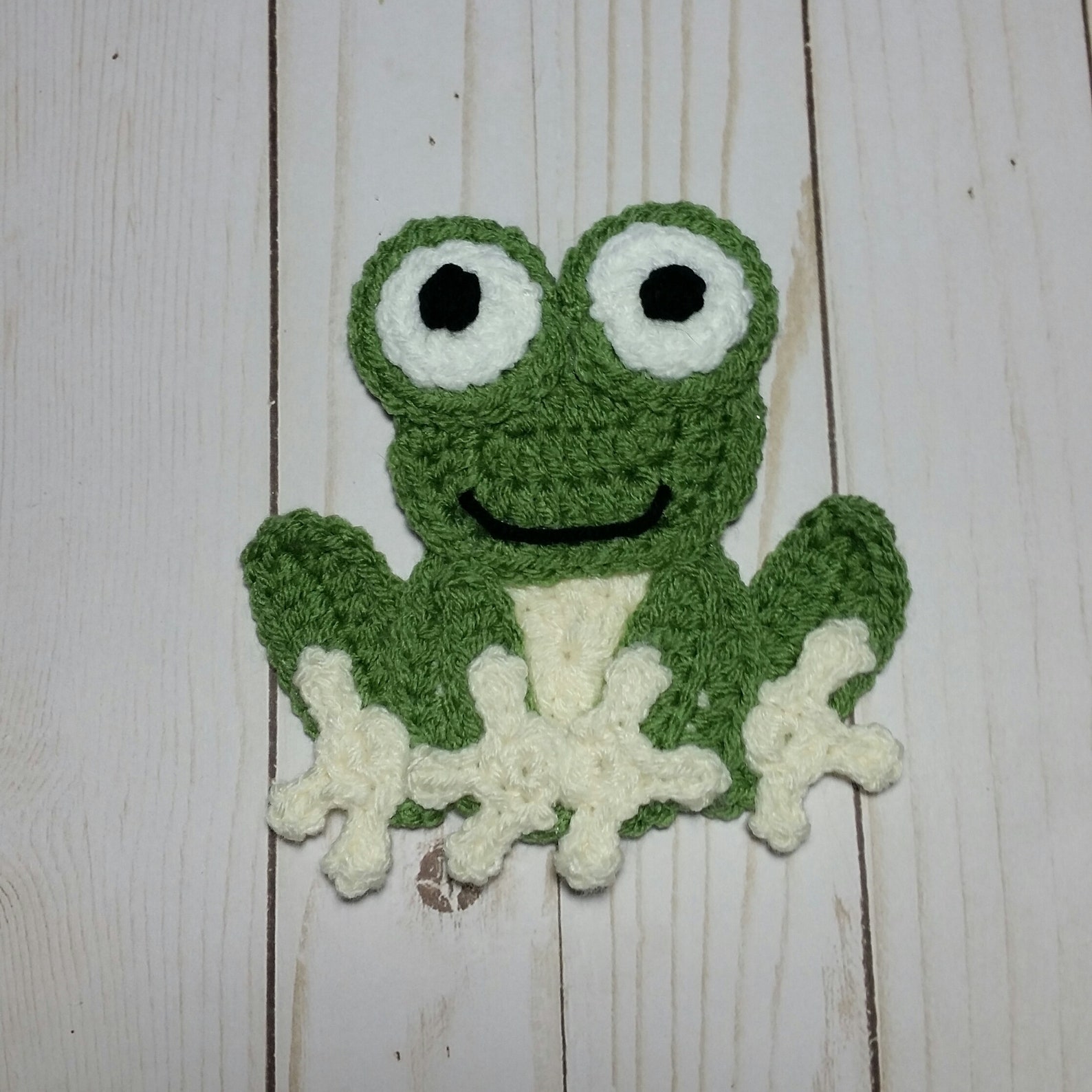 Frog Applique / Crochet Frog Applique / Pre-made Ready to Use - Etsy