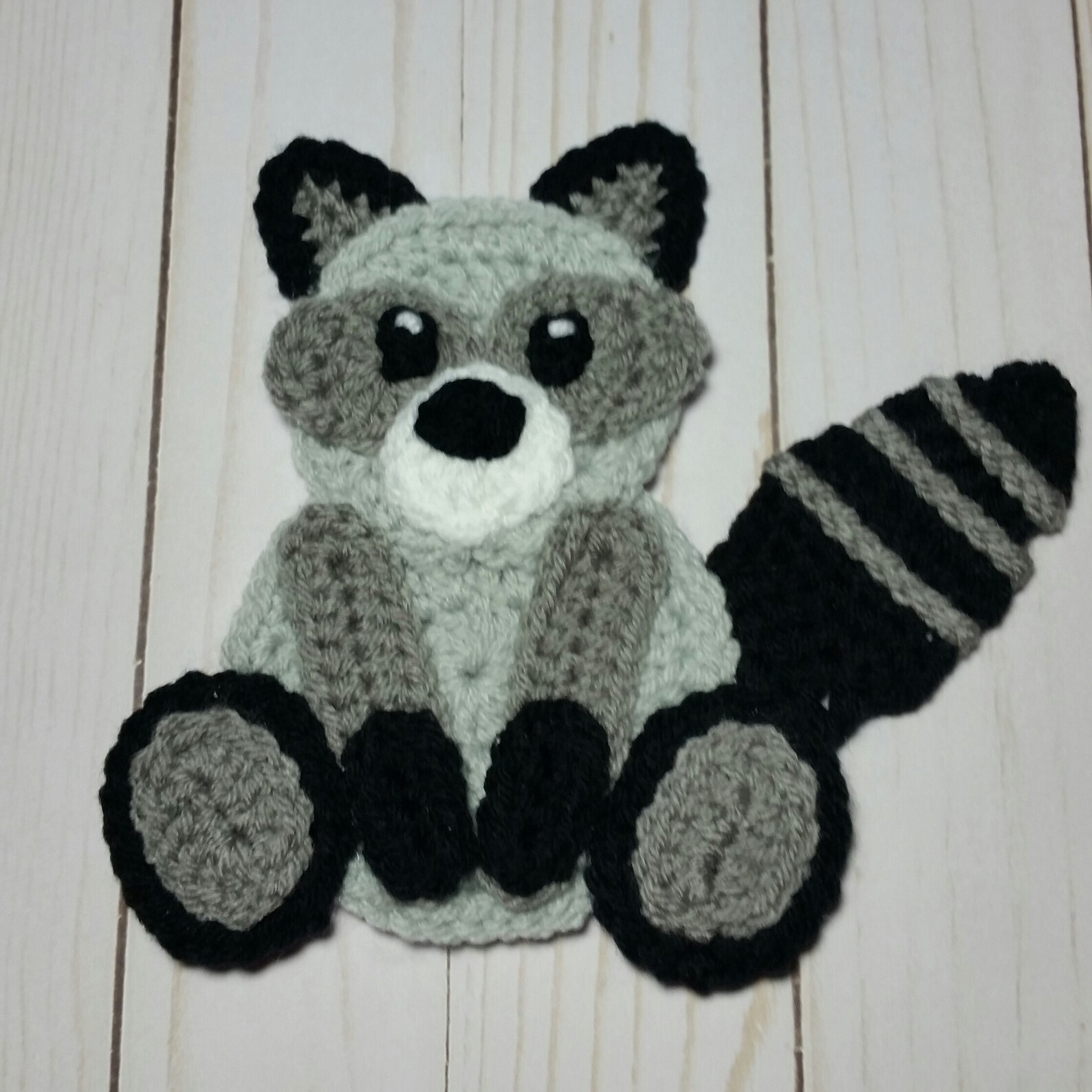 Raccoon Applique Crochet Raccoon Applique Pre-made Applique - Etsy