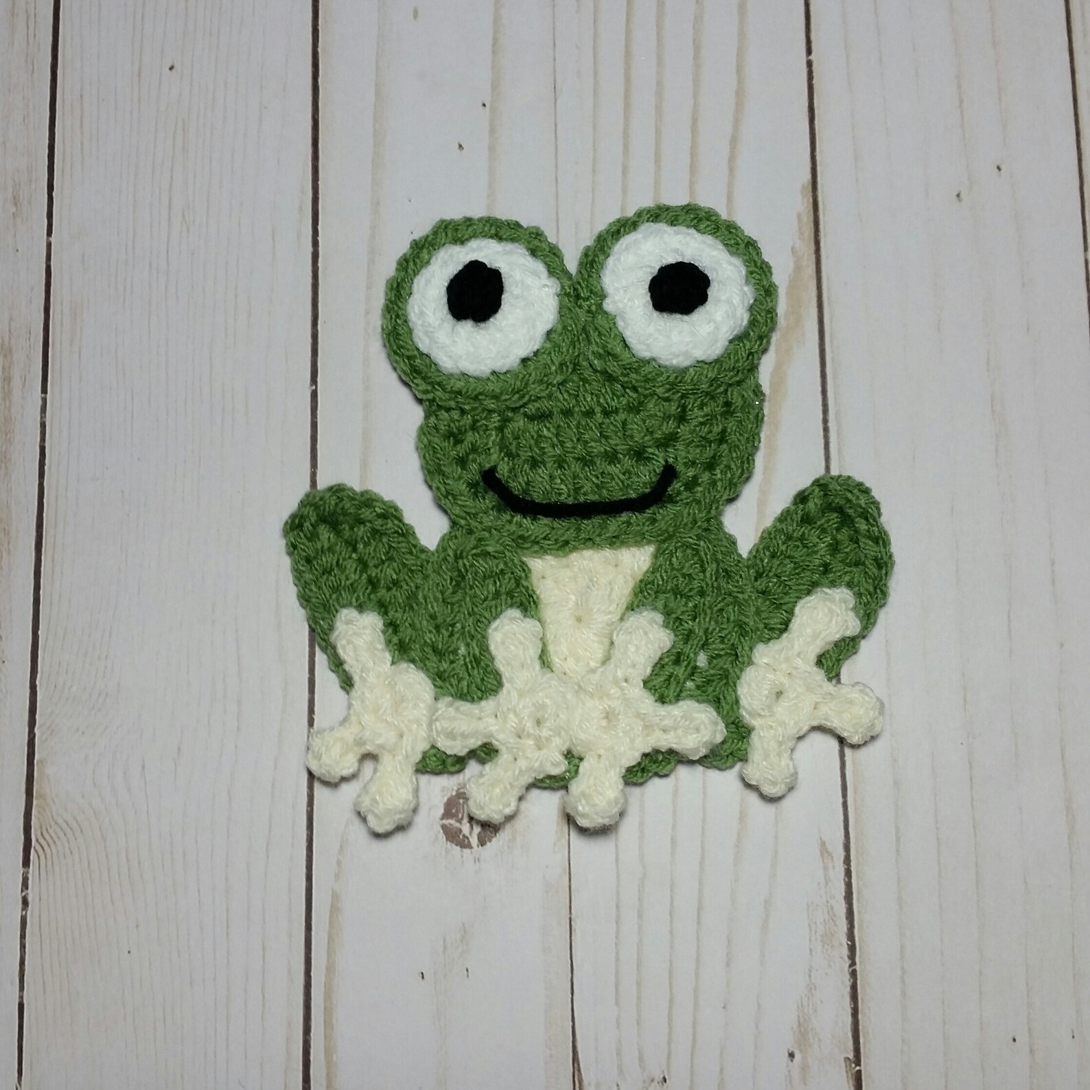 Frog Applique / Crochet Frog Applique / Pre-made Ready to Use - Etsy