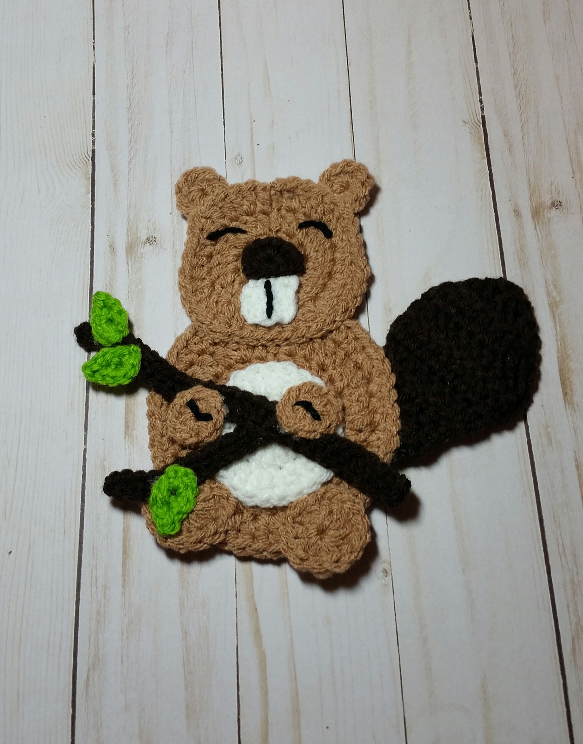 Beaver Applique / Crochet Beaver Applique / Pre-made Beaver | Etsy