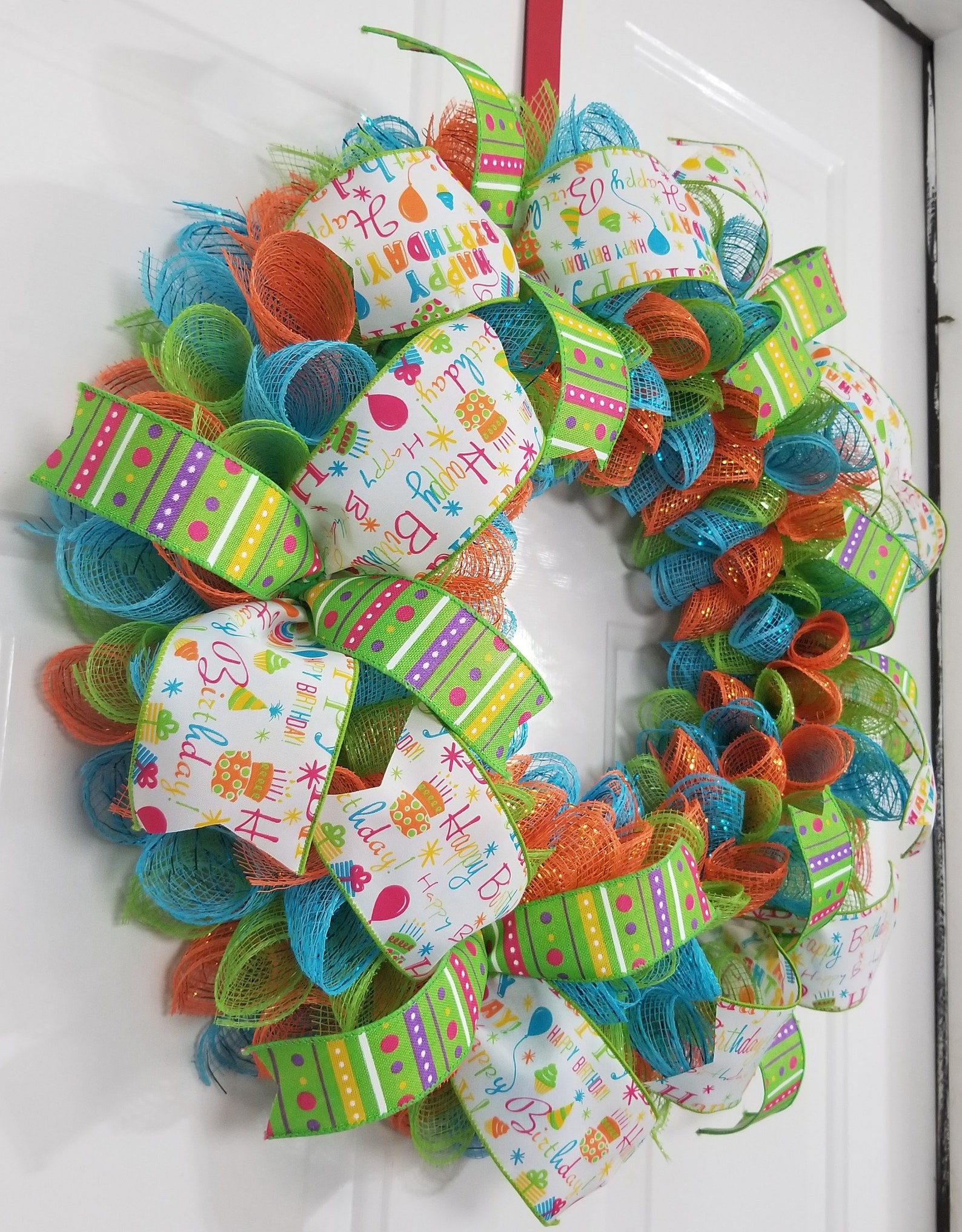 Birthday Door Wreath, Happy Birthday Decorations, Birthday Themed ...