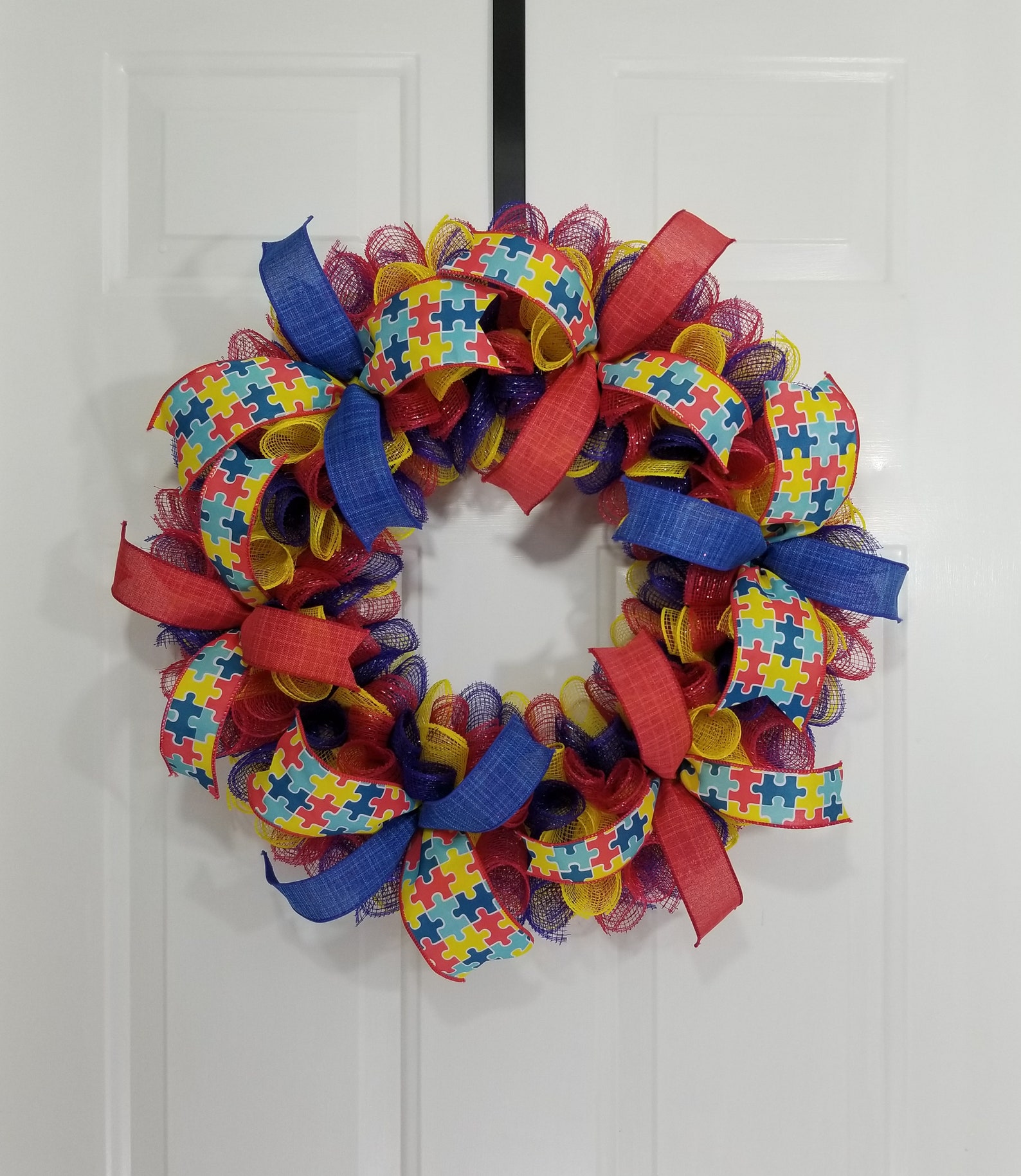 Autism Wreath, Autism Awareness Wreath, Autism Door Wreath, Teacher ...