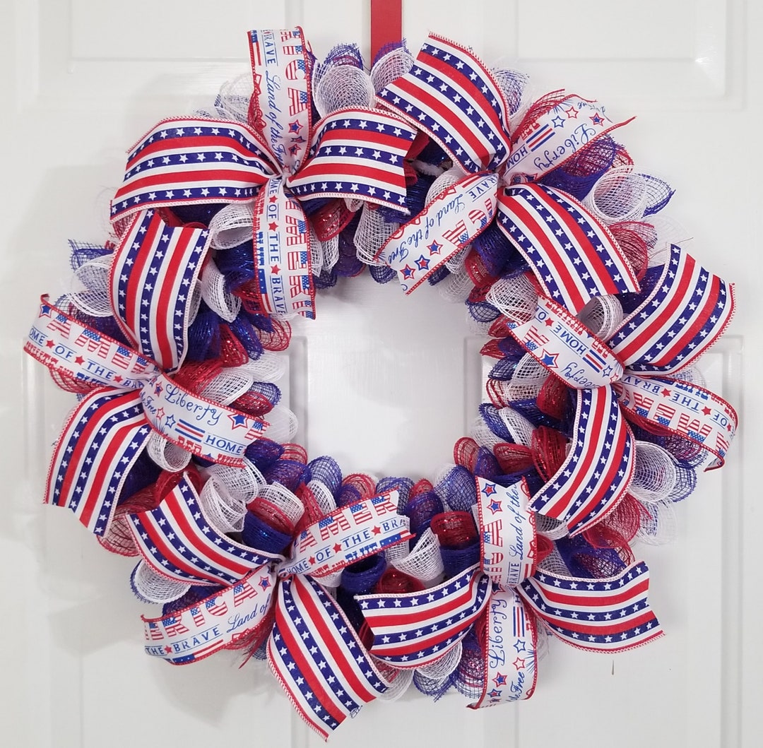 Memorial Day Front Door Wreath, Door Wreaths for Summer, Patriotic ...