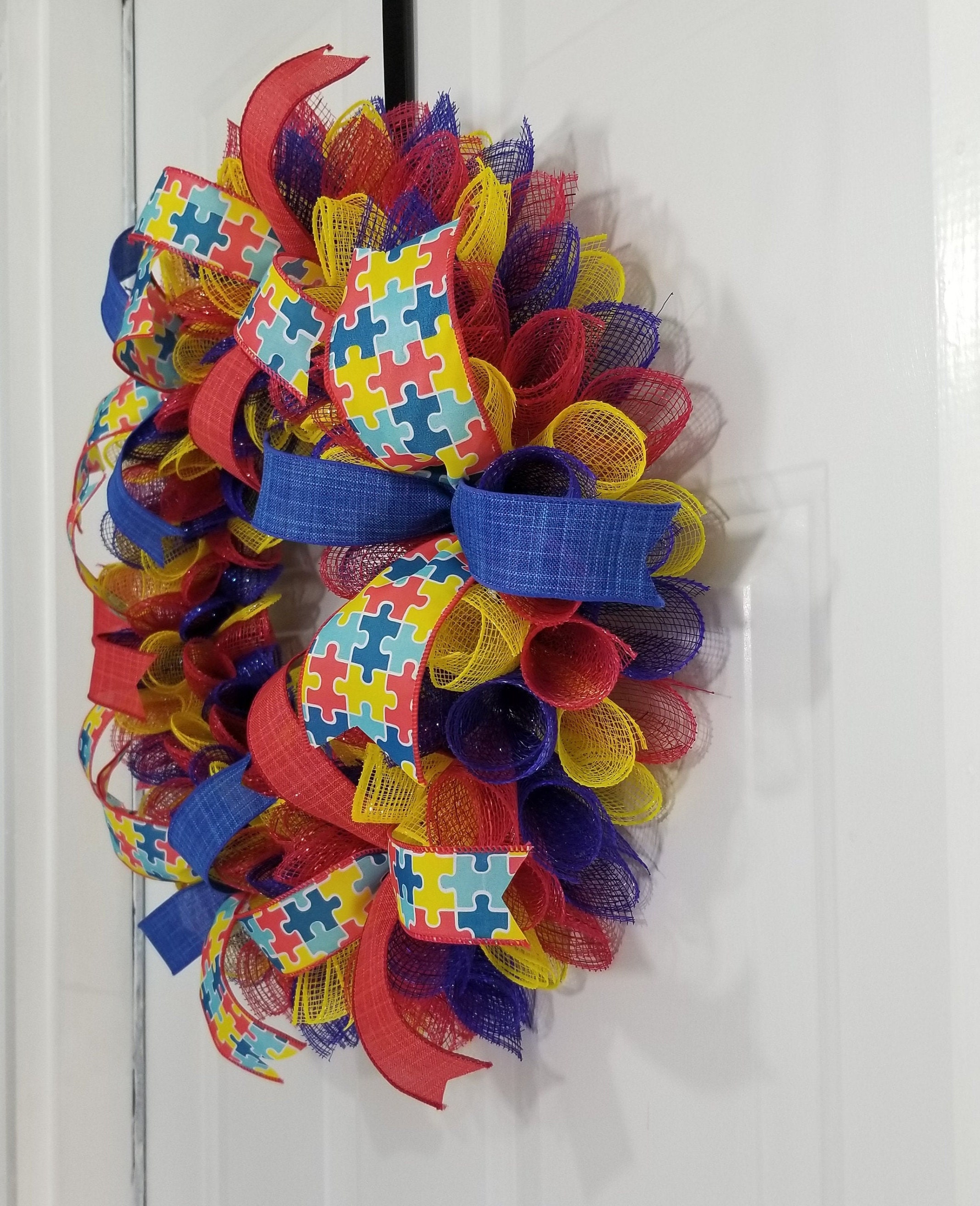 Autism Wreath Autism Awareness Wreath Autism Door Wreath - Etsy