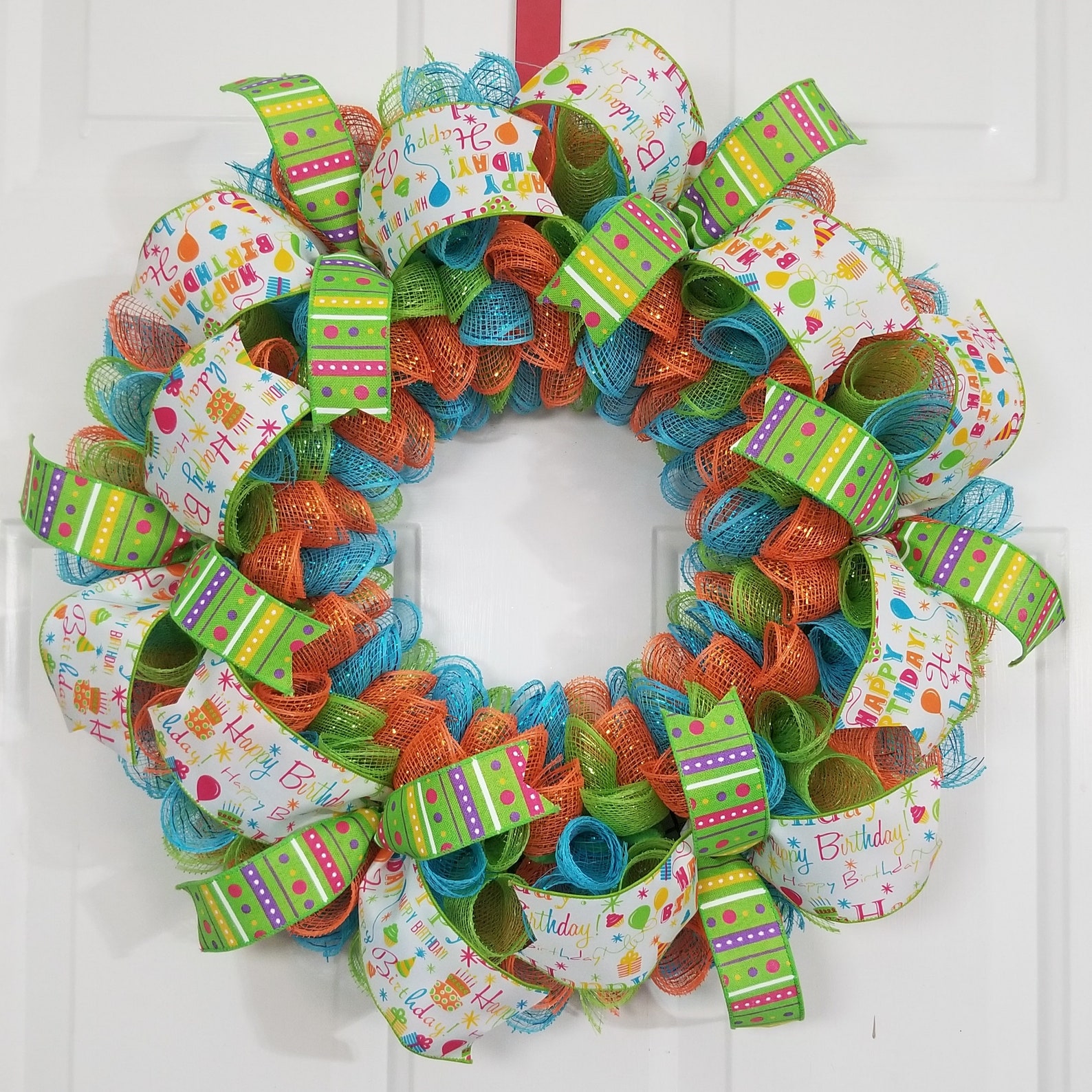 Birthday Door Wreath, Happy Birthday Decorations, Birthday Themed ...