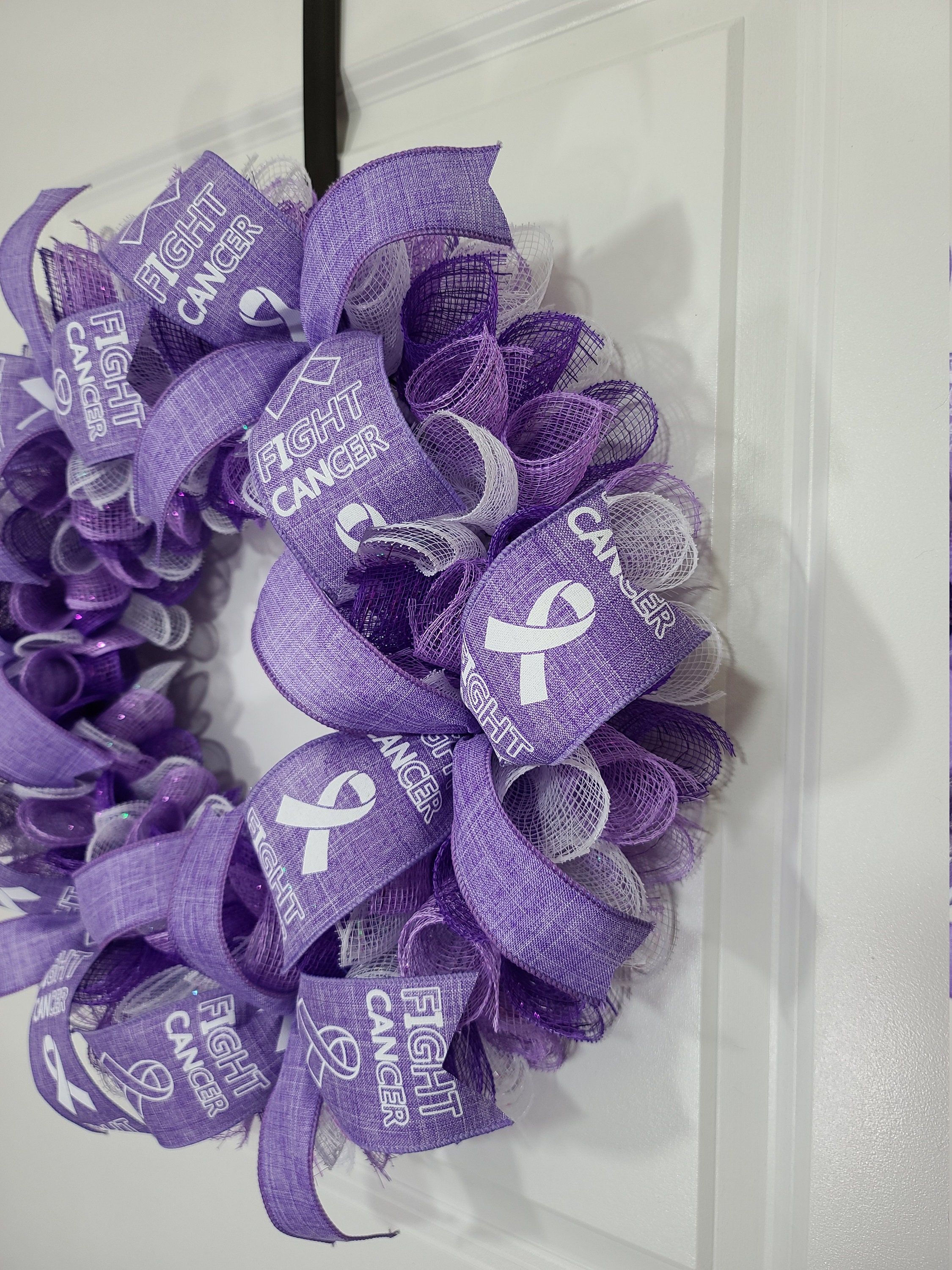 Cancer Wreath Cancer Awareness Wreath Purple Wreath Purple | Etsy