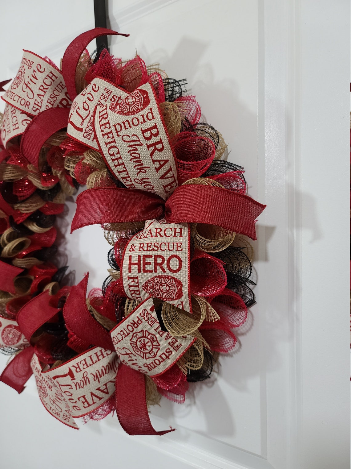 Firefighter Wreath Fire Station Wreath Fireman Retirement | Etsy