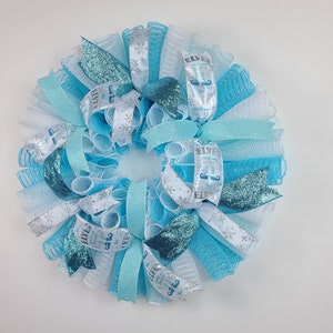 Elf Front Door Wreath, Elf Christmas Wreath, Holiday Door Wreath, Blue ...