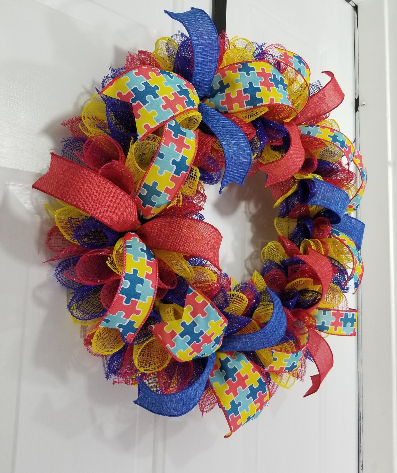 Autism Wreath Autism Awareness Wreath Autism Door Wreath - Etsy