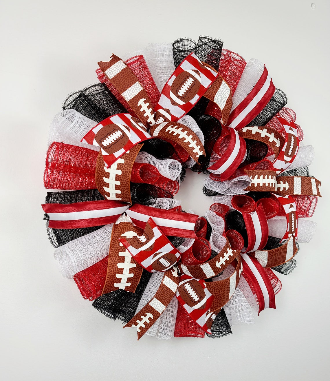 Football Theme Wreath Football Wreaths for Front Door - Etsy