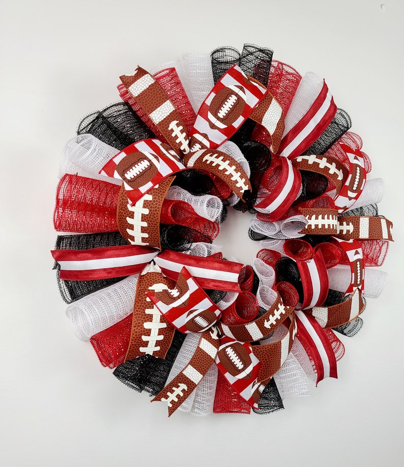 Football Theme Wreath Football Wreaths for Front Door - Etsy