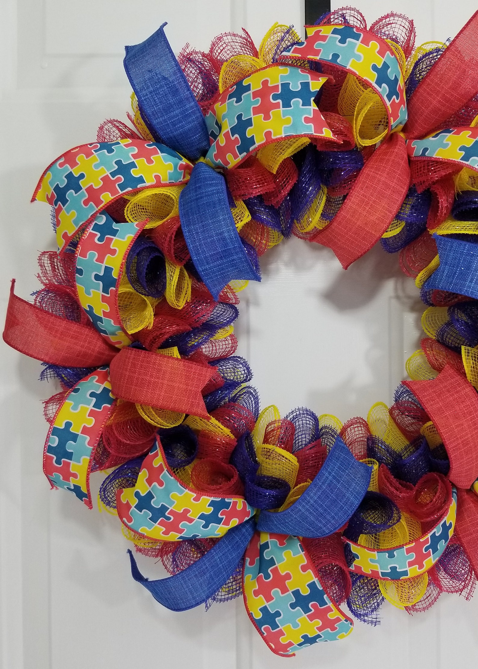 Autism Wreath Autism Awareness Wreath Autism Door Wreath - Etsy