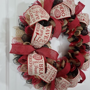 Firefighter Wreath Fire Station Wreath Fireman Retirement - Etsy