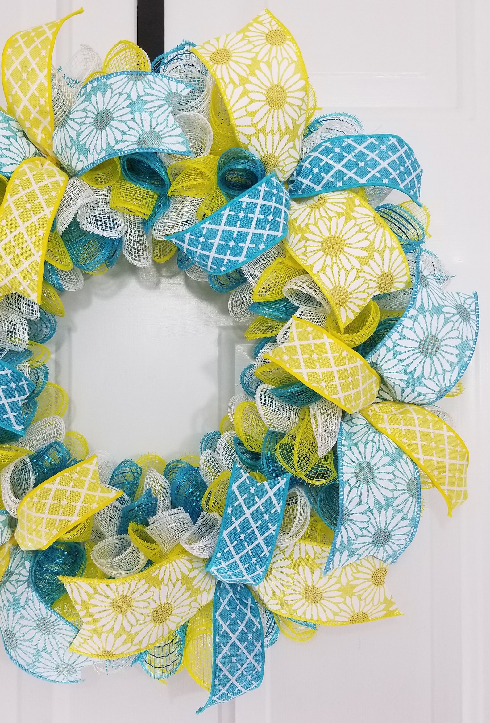 Blue Spring Wreath Spring Summer Wreath Summer Door Wreath | Etsy