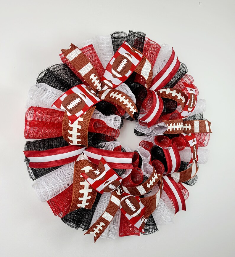 Football Theme Wreath Football Wreaths for Front Door - Etsy