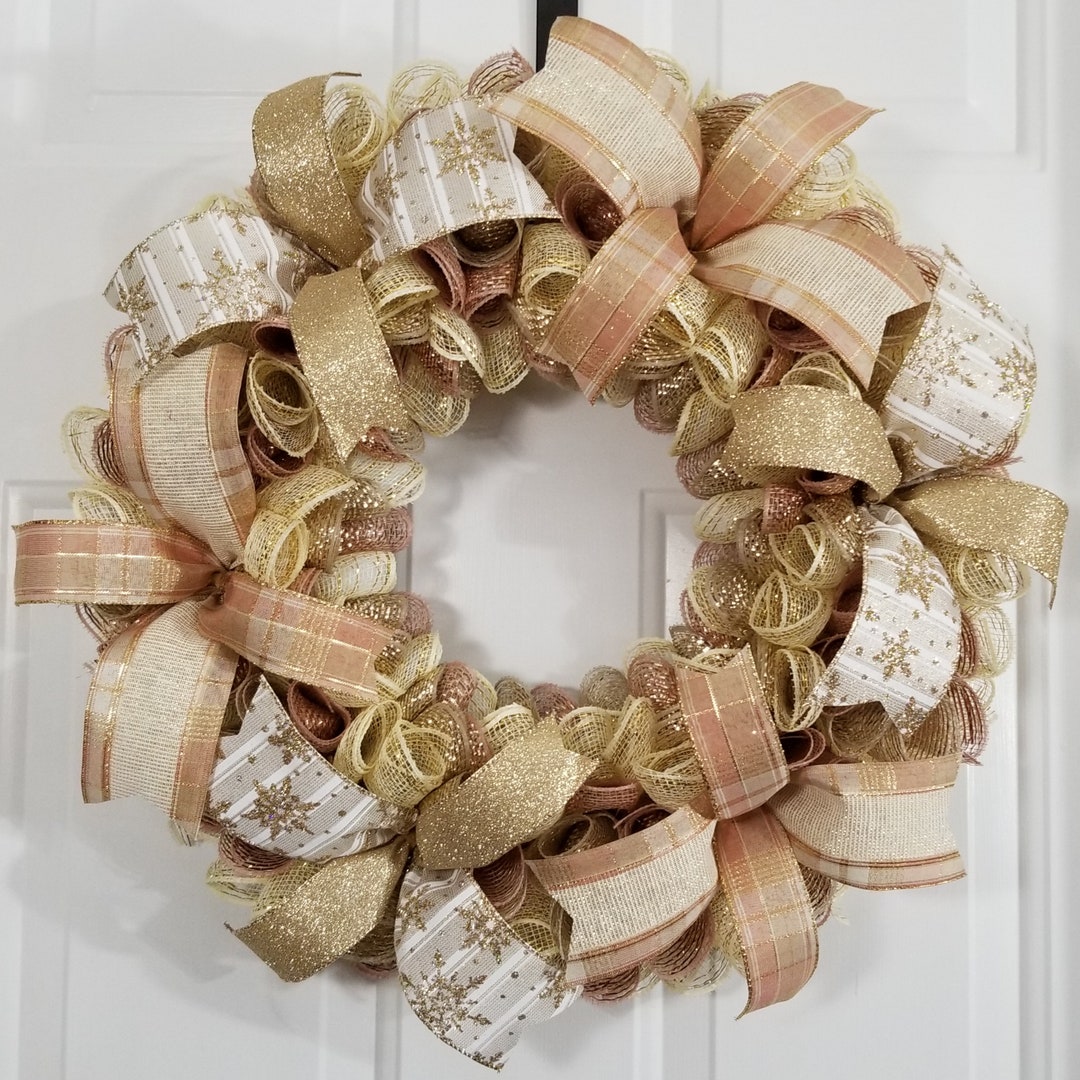 Gold Door Wreaths for Winter, Snowflake Door Decor, Winter Wreaths for ...