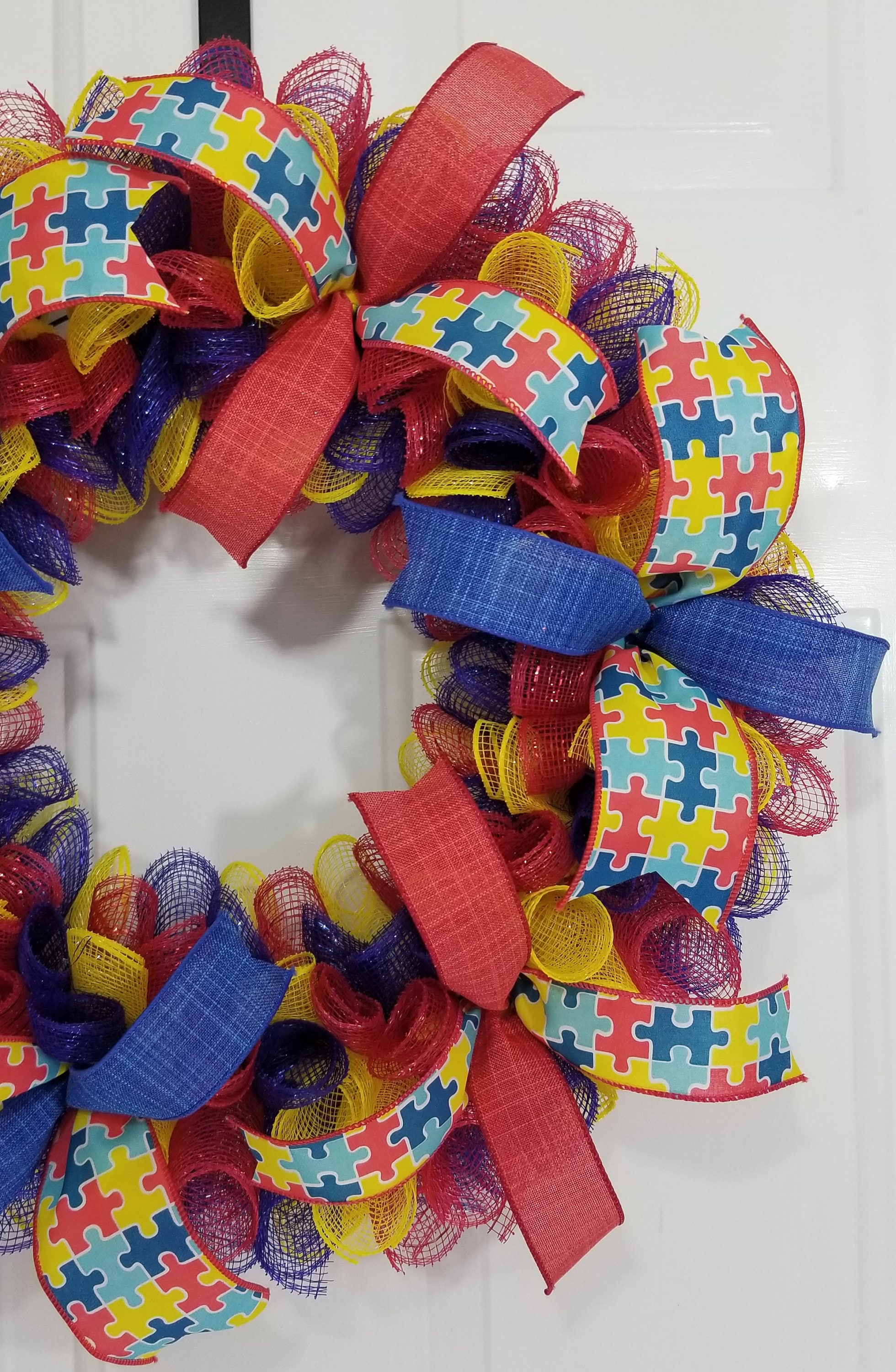Autism Wreath, Autism Awareness Wreath, Autism Door Wreath, Teacher ...