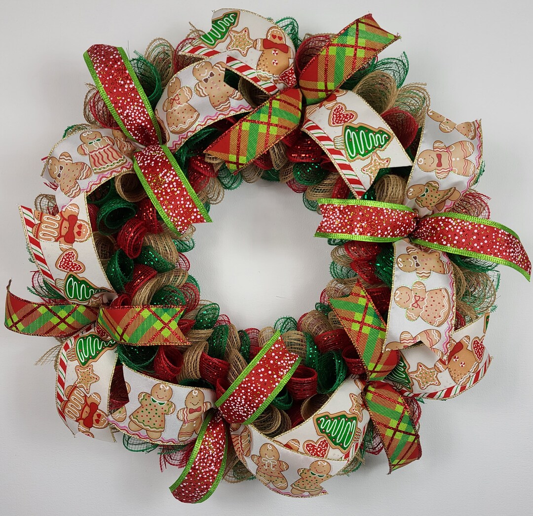 Wreaths for Christmas, Gingerbread Man Themed Wreath, Holiday ...